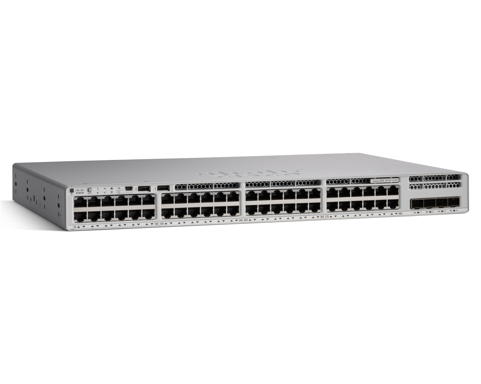 C9200L-48P-4X-E - 48x 1GE RJ45, PoE+ 740/1440W 802.3at, uplink 4x 10G ...