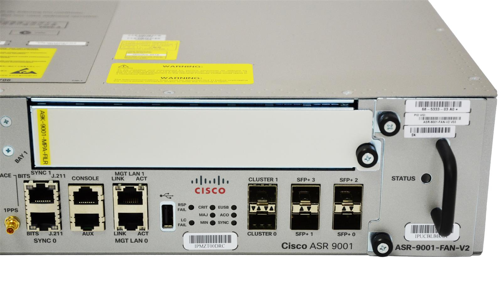 ASR-9001 - 4x 10G SFP+, 2x Zasilacz 750W AC, 2RU, 2x MPA, 240 Gbps, FIB ...