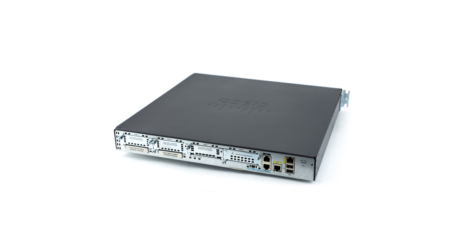 CISCO2901/K9 - 2x 1GE RJ45, 4 EHWIC, 2x DSP, 256MB CF, 512MB DRAM, opr ...