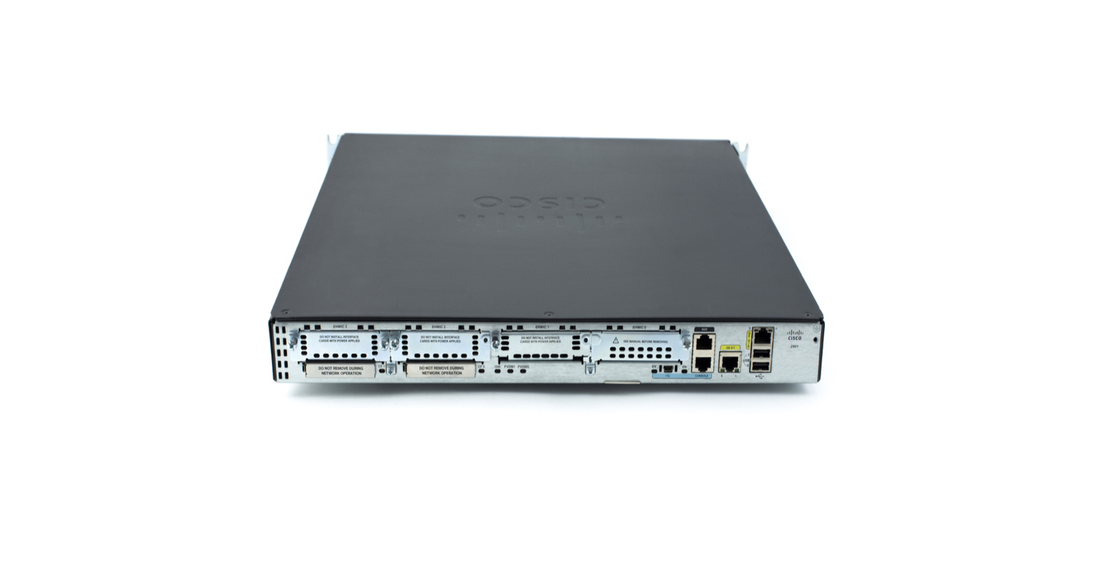 CISCO2901/K9 - 2x 1GE RJ45, 4 EHWIC, 2x DSP, 256MB CF, 512MB DRAM, opr ...