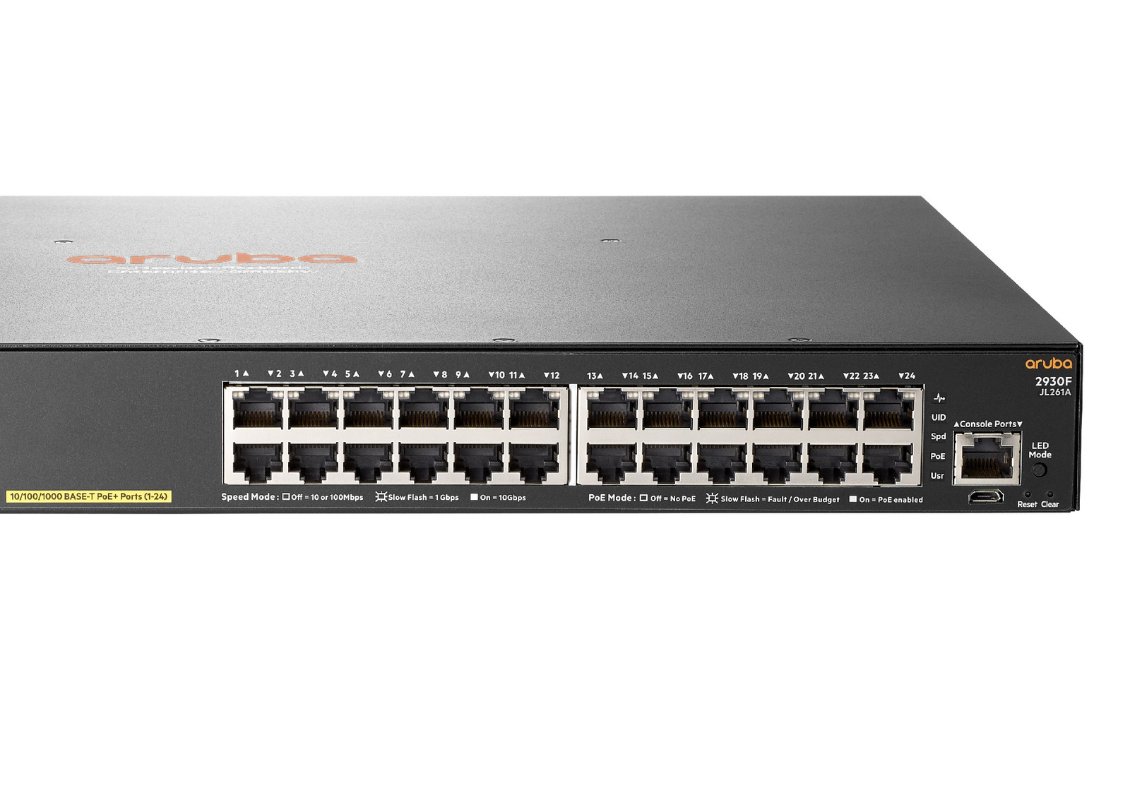 JL261A - 24x 1GE RJ45, PoE+ 370W 802.3at, uplink 4x 1G SFP, Warstwa L3 ...